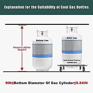 CNQLIS 304 Movable Propane Cylinder Base,Propane Tank Stand Dolly with Brake Wheel,5-30ib Gas Cylinder Fixed Shelf for Cylinder Consignment and Stationary Storage,Used to Carry Buckets