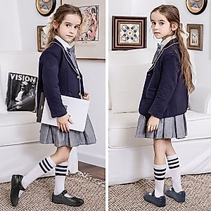 festooning Girls Mary Jane Shoes School Uniform Flats Cute Dress Shoes for Girls Wedding Back to School Black Size 2