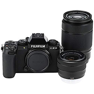 FUJIFILM X-S10 W Mirrorless Digital Camera Zoom Lens Kit, F X-S10LK-1545/50230, Black