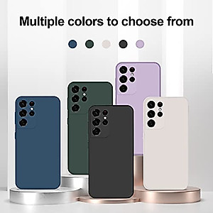 GiiYoon Silicone Case Compatible with Samsung Galaxy S21 Ultra 5G, Full Body Silky Soft Touch Phone Case with Camera Protection, Shockproof Cover with Microfiber Lining, Off White