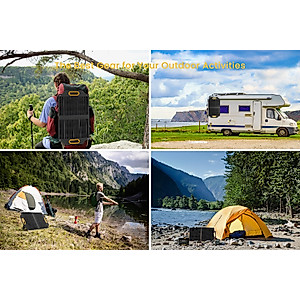 Powerness 40 Watt 18V Portable Solar Panel Solar Charger with LCD Digital Window, Foldable Solar Panel for Power Station, USB-C&USB-A Output for Phones, Ipad, Laptop, Hiking, RV, Camping, Outdoors