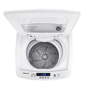 Magic Chef Top Load Compact Washer with LED Display, 6 Cycles, Delay Start Function, 3 Water Levels & 3 Temperature Settings, White, 0.9 Cubic Feet