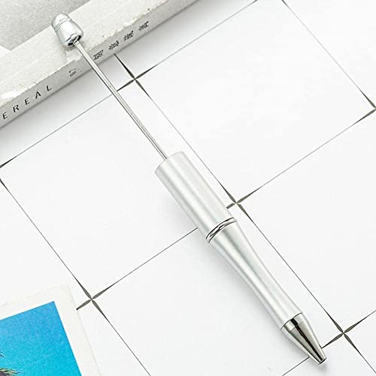 Fun Beaded Ballpoint Pen Creativity Plastic Multicolor Fun Handmade Bead Ball Wr Pens Jewelry Stationery K2g8 Student Stationery pen,pretty colors,cute women stylus pens,cussing quality white