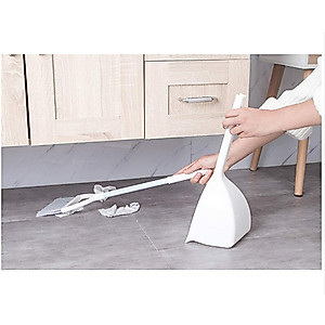 Qidiwin Mini Broom and Dustpan, Home Kitchen Sweeping for Kids(White+Gray)