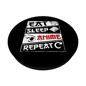 Eat Sleep Anime Repeat Anime Costume Anime PopSockets Swappable PopGrip