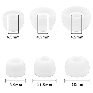 ALXCD Eartips Compatible with Skullcandy Sesh Evo Indy Evo Earbuds, SML 3 Sizes 6 Pair Soft Silicone Replacement Ear Tips Gel Cushion, Replacement for Skullcandy Earbuds Sesh Evo Indy Evo, White