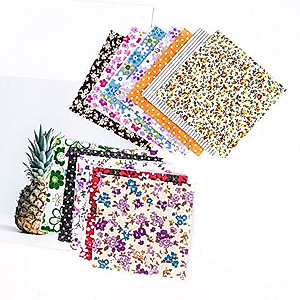 liuqingwind 30Pcs DIY Cloth Scrapbooking Quilting Sewing Fabric Flower Printed Patchwork Sewing Tissue to Patchwork,Quilting Squares Bundles Random Color & Style