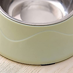 FUUIE Bowls for Food and Water Stainless Steel Pet Bowl Plastic Flower Dog Bowl Cat Food Double Water Bowl Feeder Puppy Pet Supplies (Color : Blue)