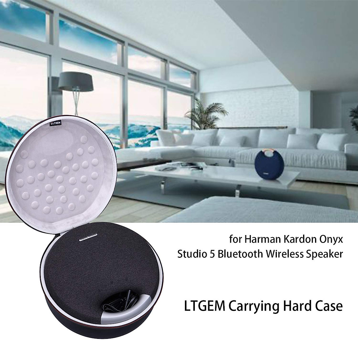 LTGEM EVA Hard Case for Harman Kardon Onyx Studio 5/6 Bluetooth Wireless Speaker - Travel Protective Carrying Storage Bag