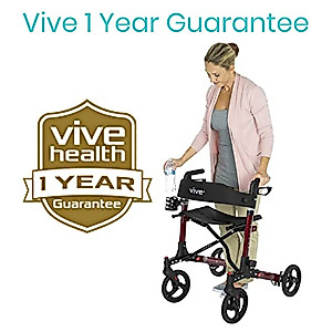 Vive Cup Holder for Walker, Wheelchair, Accessories, Stroller, Adults, Bike, Boat, Desk, Mobility Scooter, Rollator, Electric Wheel Chair - Portable Adjustable Cupholder Attachment, Near Universal Fit