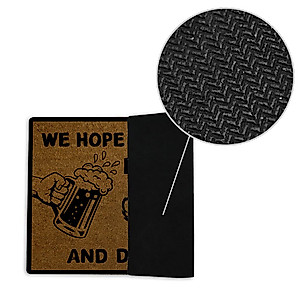 TLTI Funny Doormat Entrance Floor Mat Standard Outdoor Welcome Door Mat | Patio Garden Bedroom Home Decor Indoor | Non-Slip Back Rubber 18 Inch x 30 Inch | We Hope You Brought Beer and Dog Treats