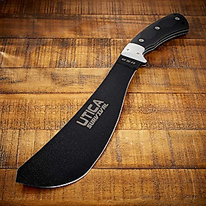 Utica USA Since 1910 – Stealth I, Machete and has Micarta Handle is Made in USA. Perfect Survival Tool, Hunting, Camping or Any Outdoor Activities