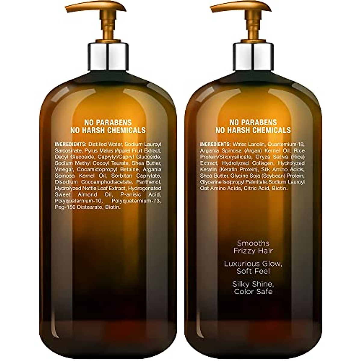 MAJESTIC PURE Apple Cider Vinegar Shampoo and Avocado Coconut Conditioner Set - Restores Shine & Reduces Itchy Scalp, Dandruff & Frizz - Sulfate Free, for All Hair Types, Men and Women - 2 x 16 fl oz