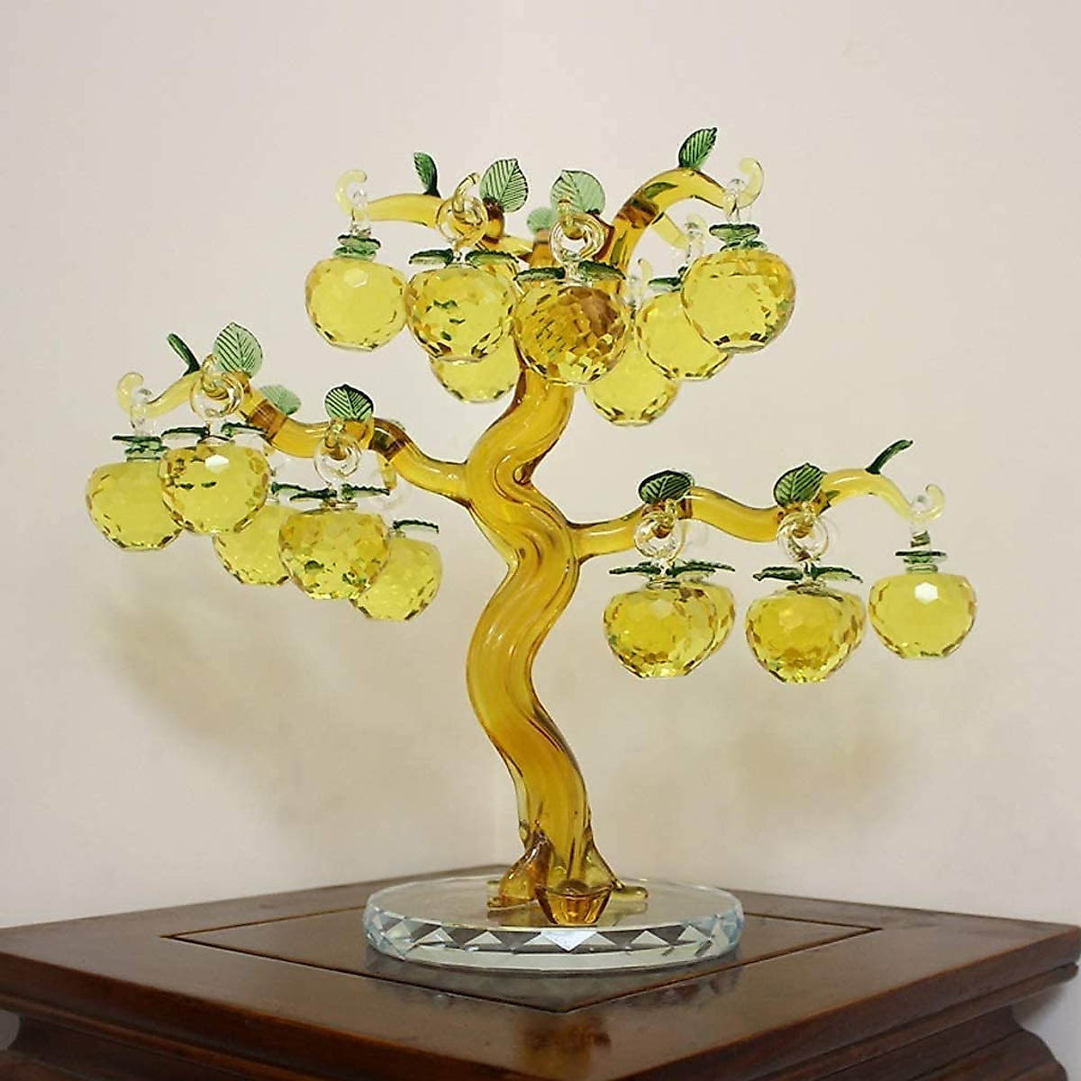 Wealth 18 Crystal Apple Tree Fortune Money Tree Home Porch Decoration Ornament Gift Decor