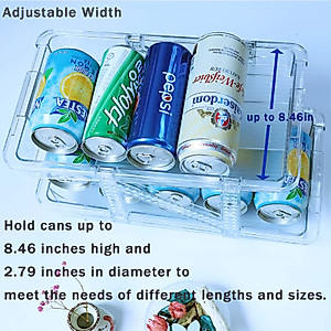 Kiencyluky 2 Pack Soda Can Dispenser for Refrigerator,Adjustable Width Soda Can Organizer,Stackable Drink Organizer for Fridge,Pantry,Cabinet,Soda Holder for Refrigerator
