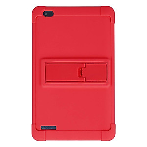 Onn 7 inch Tablet Case, [Kickstand] Shockproof Silicone Cover Case for Onn 7" Tablet Model: 100015685/100005206 / 100026191 (Red)