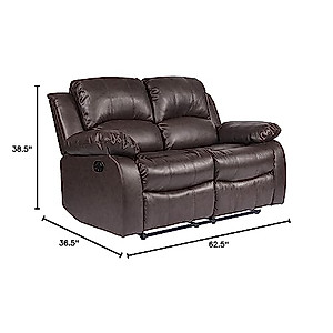 Lexicon Humphreys Wall-Hugger Manual Double Reclining Loveseat, Brown