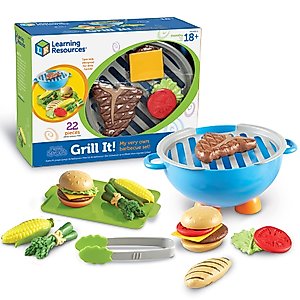 Learning Resources New Sprouts Grill It! Barbecue Set - 22 Piece Set, Ages 18+ Months Toddler Learning Toys, Preschool Toys, Pretend Play Food, Outdoor Play Food Toys