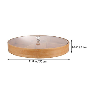 DOITOOL Veggie Tray Vegetable Tray Sectional Snack Serving Tray with Lid Wooden Compartment Nut and Candy Plates Dried Fruit Dishes Containers for Home Appetizer Serving Tray Appetizer Serving Tray