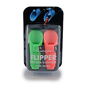 Rabbit Flipper Wine Pourer Bottle Stoppers, Set of 2, Colors may vary