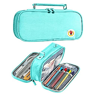 Cute Pencil Case, Large Capacity Pencil Cases for Adults, Large Pencil Case Aesthetic Pencil Pouch, Pencil Case Organizer Green School Supplies for Girls Boys