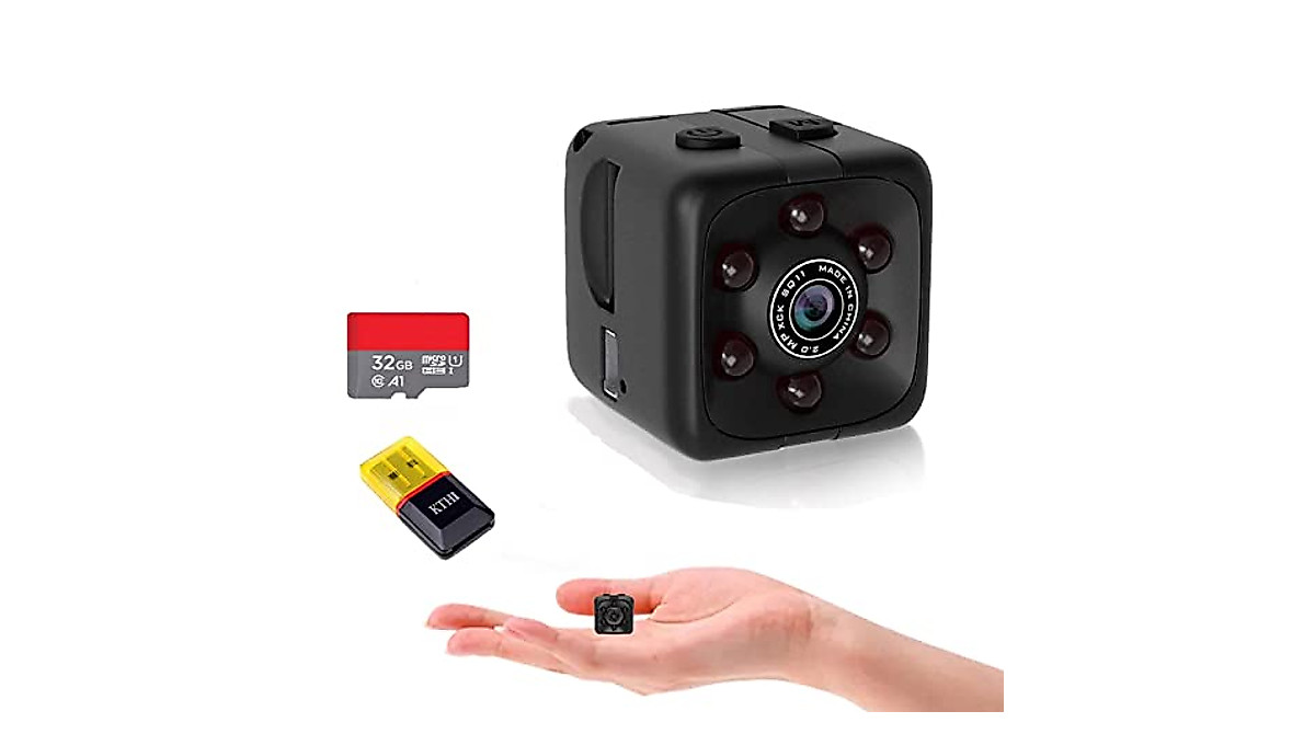 Mini Spy Camera HD Night Vision - 32GB SD Card Included