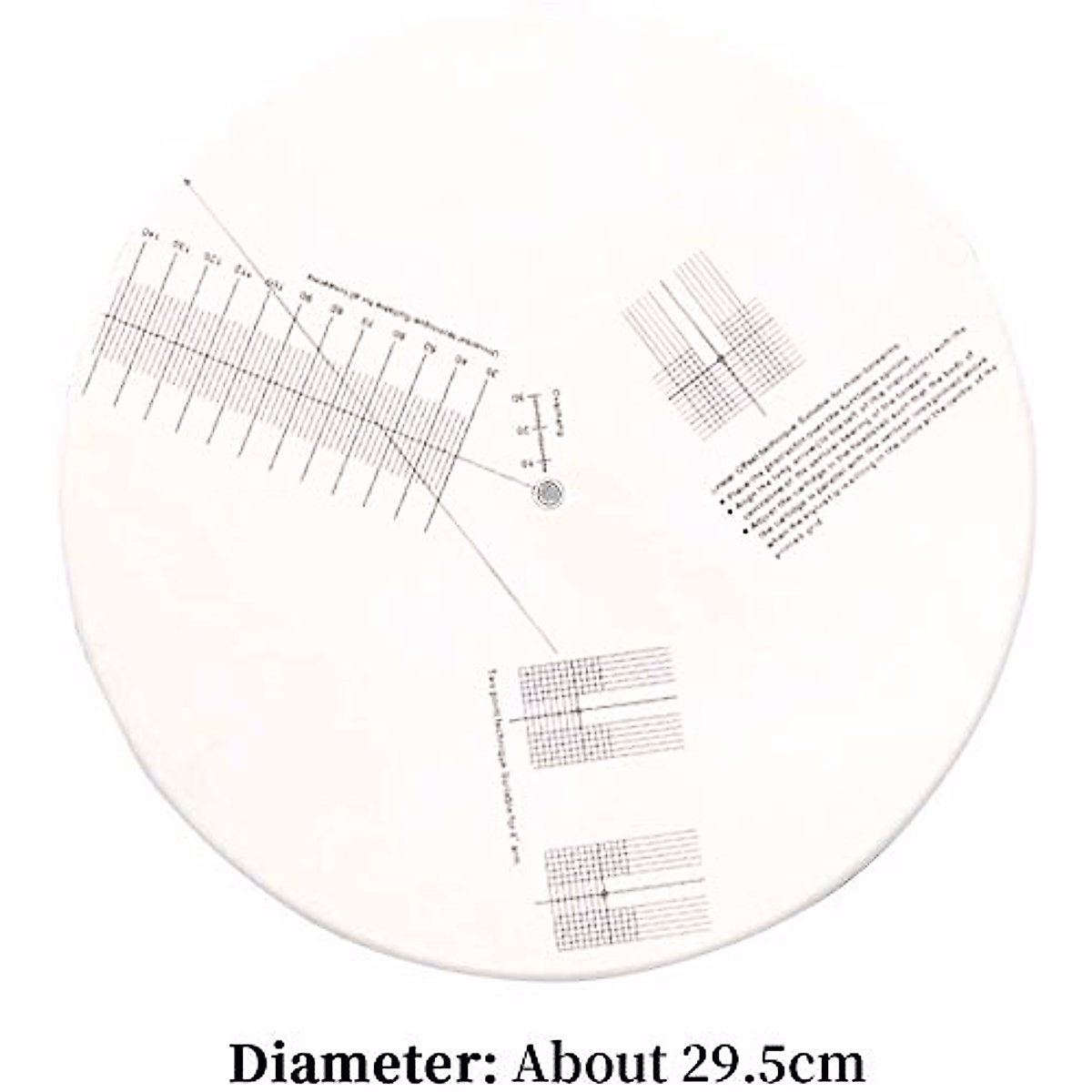 Turntable Cartridge Alignment Protractor Mat, Anti-sliding LP Vinyl Record Pickup Calibration Plate Distance Gauge Protractor Adjustment Tool Ruler for Turntable Accessor