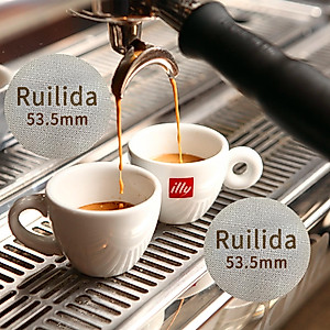Ruilida 2 Packs Espresso Puck Screen 53.5mm, Reusable 1.7mm Thickness 150μm 316 Stainless Steel Professional Barista Coffee Filter Mesh Plate for Espresso Portafilter Filter Basket 53.3-54mm breville