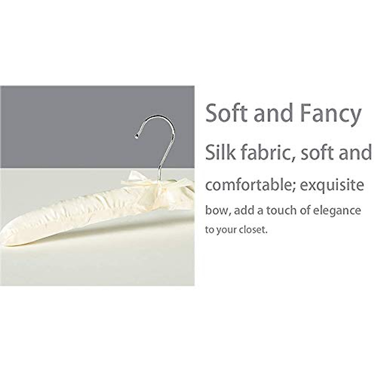 Satin Padded Hangers for Delicate Wedding Dresses Silk Hangers with Anti-Rust Swiveling Chrome for Winter Sweaters