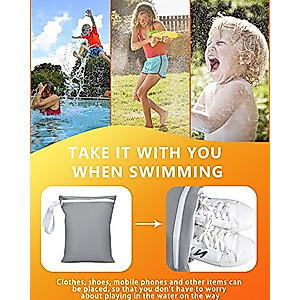 YaKuss Wet Dry Bags for Baby Cloth Diapers, Waterproof Reusable Travel Beach Pool Yoga Gym Bags for Soiled Baby Item Swimsuits & Wet Clothes with Two Zippered Pockets and Stroller Strap 3 Pack- S+M+L