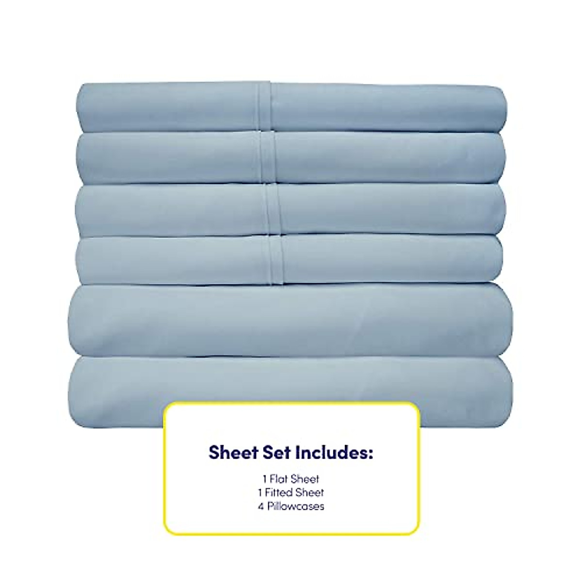 Full Size Bed Sheets - 6 Piece 1500 Supreme Collection Fine Brushed Microfiber Deep Pocket Full Sheet Set Bedding - 2 Extra Pillow Cases, Great Value, Full, Misty Blue