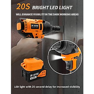 Lagatuns impact wrench cordless,1/2 inch , 750NM（550 Ft-lb） 2200 RPM,Brushless Motor，4AH Battery (Renewed)