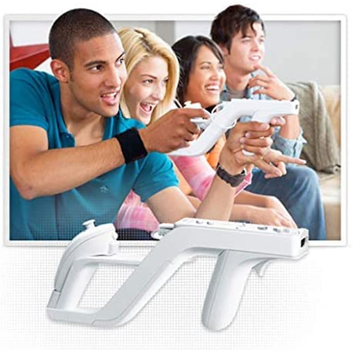 Arrocent Mario Kart Racing Wheel and Zapper Light Gun for Wii Wii U (Pack of 2, White)