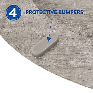 Home+Solutions Distressed Grey Wood Elongated Vaneer Toilet Seat