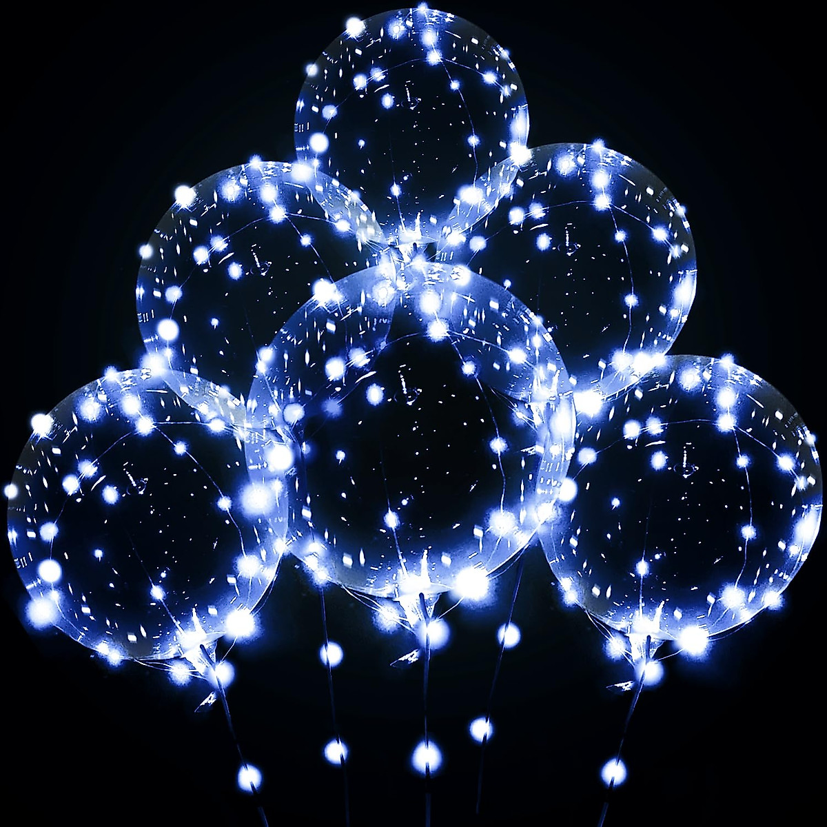 Light up led balloons, Wedding Decorations 10 set cold white 15pcs Transparent Light Balloons For Anniversary, House Party, Family Reunion, Birthday and Event Centerpieces(Cold White no battery)