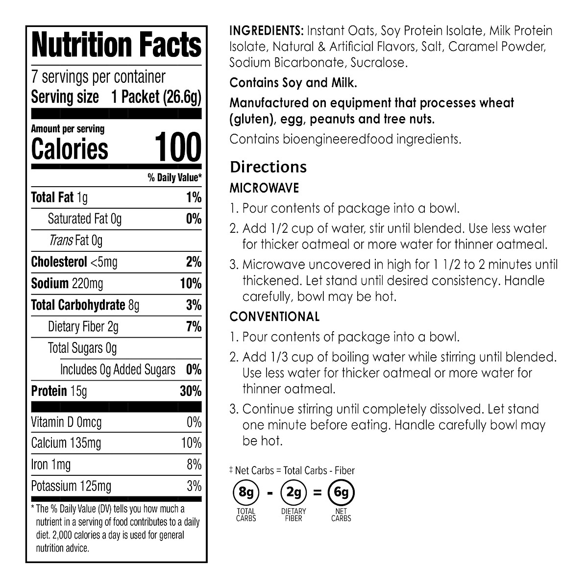 BariWise Instant Protein Oatmeal, Maple & Brown Sugar, No Sugar, Gluten Free, Low Carb (7ct)