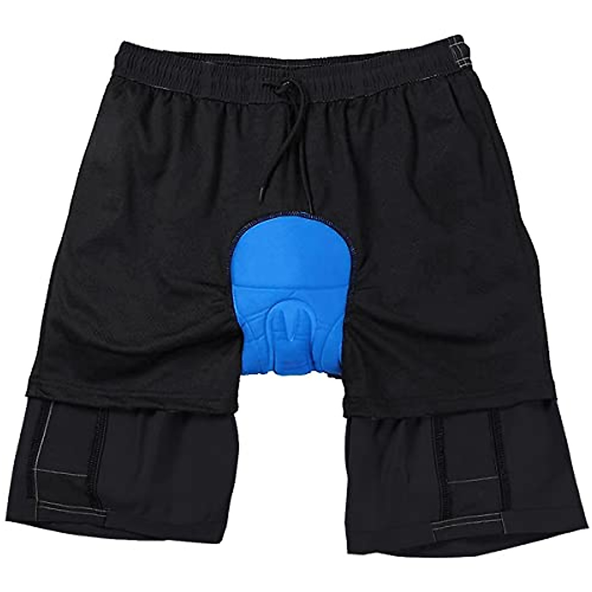 Men's Mountain Bike Shorts 3D Padded Bicycle MTB Shorts Loose-fit Lightweight MTB Cycling Shorts (All Black-M)