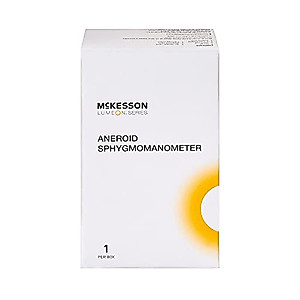 McKesson LUMEON Deluxe Aneroid Sphygmomanometer, Blood Pressure with Cuff, Pocket Size, Green, Child Small, 1 Count