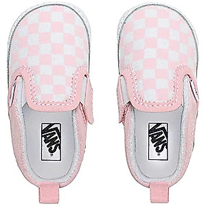 Vans, Infant Slip-On V Crib Sneakers (2, Pink/True White Checkerboard)