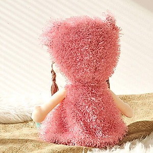 Plush Baby Doll Girl with Clothes, 17.7 Sweetheart Rag Doll Cozy Cuddle Soft Baby Doll for Kids Babies,Plush Stuffed Toy with Hat Skirt Plush Toy Baby Girls Sleeping Partner Doll Xmas Birthday Gift