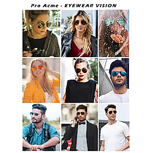 Pro Acme Classic Aviator Sunglasses for Men Women 100% Real Glass Lens (Gold/Grey)