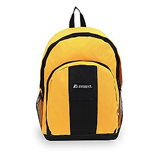 Everest Backpack with Front and Side Pockets, Yellow