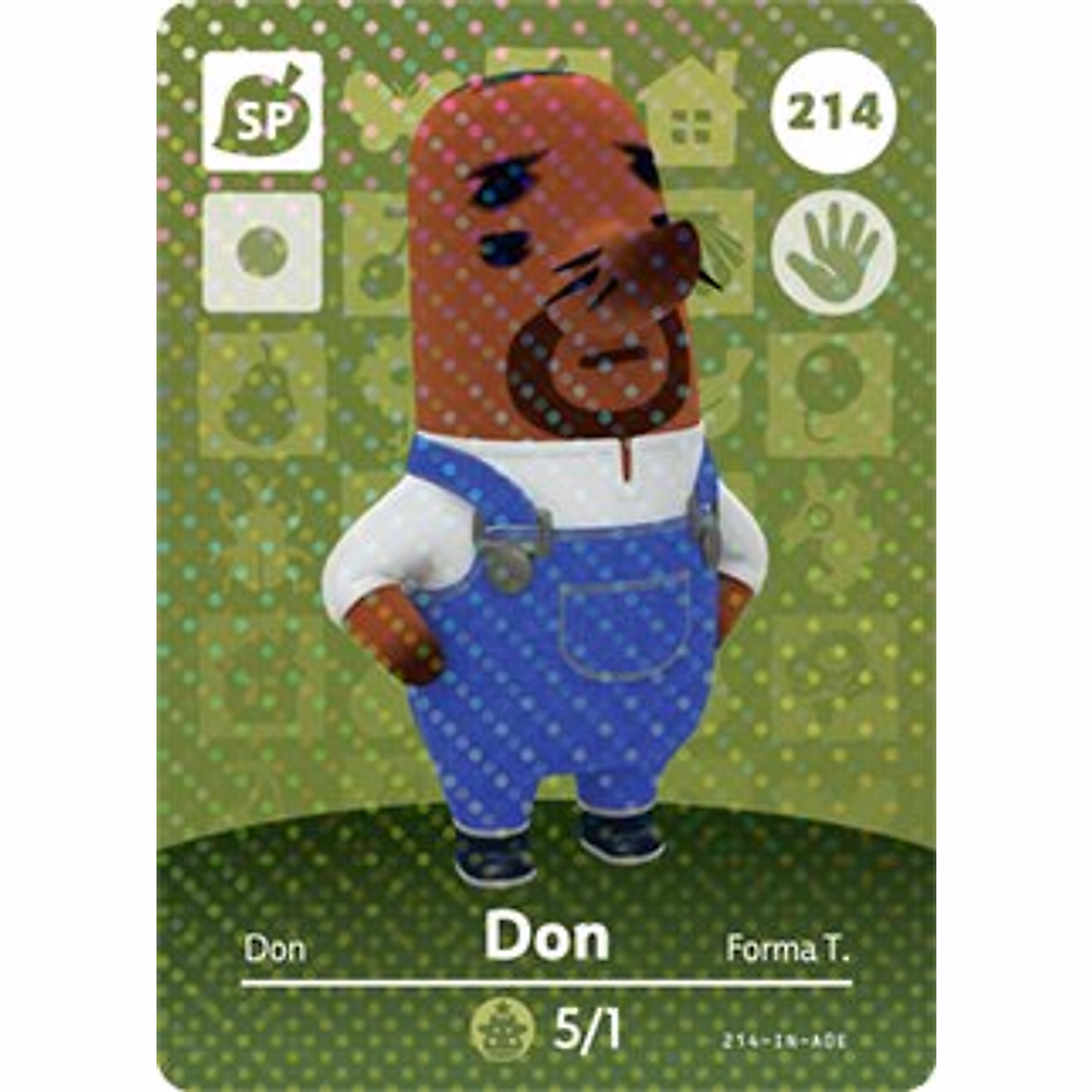 Don Resetti - Nintendo Animal Crossing Happy Home Designer Amiibo Card - 214