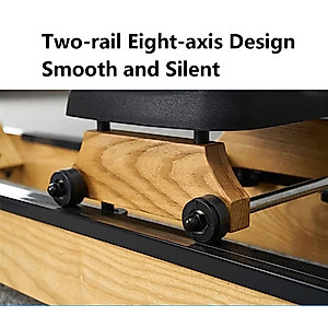 Water Rowing Machine Walnut Wooden Rower for Home Use with LCD Monitor Indoor Cardio Machine Strength Training Exercise Equipment Workout Sports Fitness 440LB Max Capacity