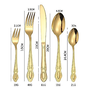 20-Piece Silverware Set with Steak Knives for 4,Unique Decorative Design，Stainless Steel Flatware Cutlery Set For Home Kitchen Restaurant Hotel, Kitchen Utensils Set, Mirror Polished, Dishwasher Safe