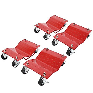 3" Auto Dolly Wheel Dolly New Car Dollies Wheel Tire 12 x 16" Repair Slide Red Total 4000 Lbs - 1000 Lbs Each Set of 4