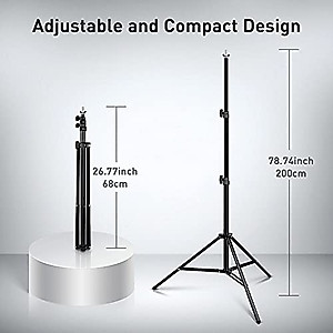 White Screen Backdrop with Stand 5x6.5ft, Foccalli Photography Backdrop Stand with Chromakey Muslin Background, 5 Backdrop Clips and Sandbag for Streaming Gaming Photoshoot
