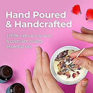 La Parea Wellness - Ecuadorian Rose Shea Butter & Soy Candles for Aromatherapy & Relaxation, Natural Calming Candle Scents, Massage Candles for Couples, Christmas Candles, 25-Hour Burn Time, 7 oz