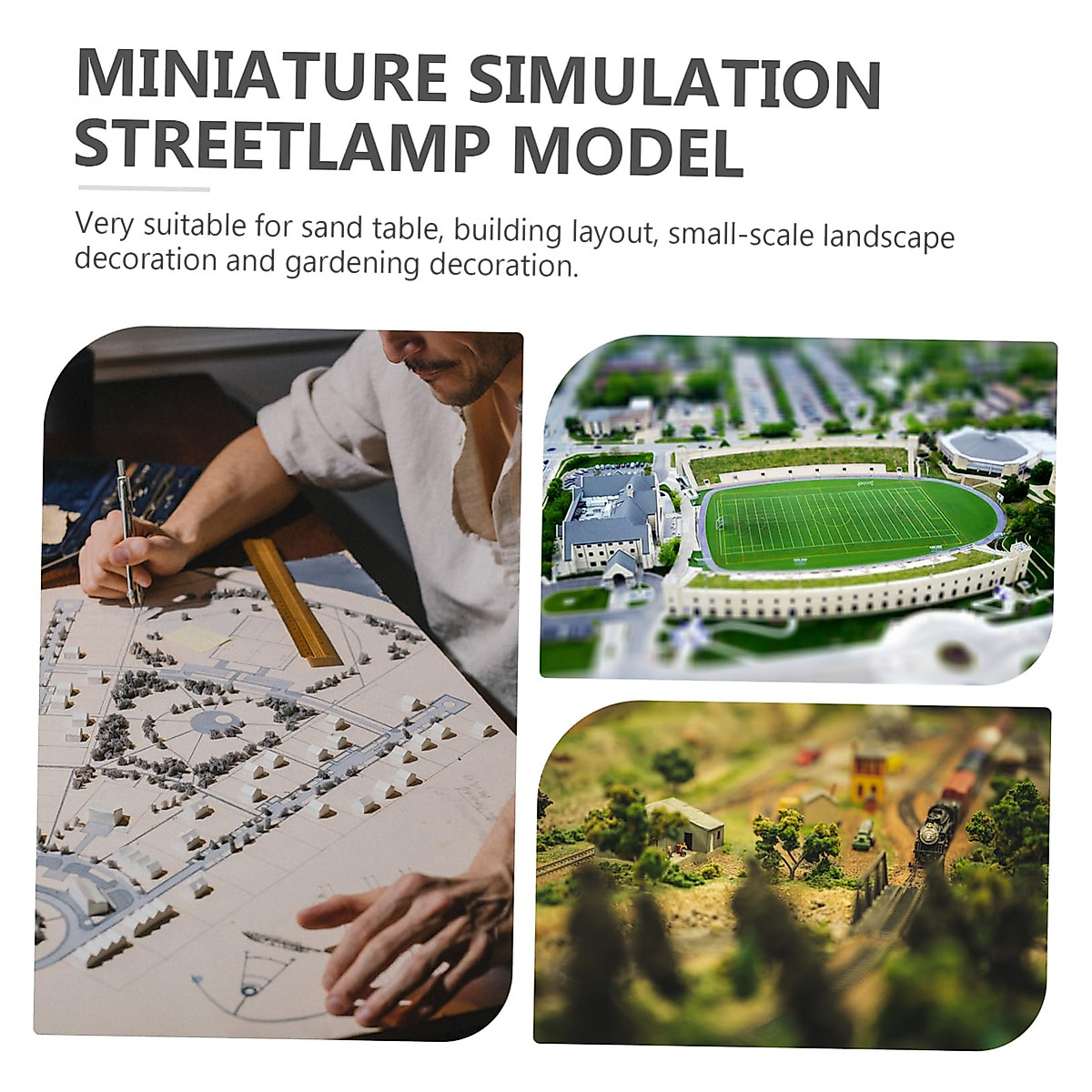 DOITOOL 12pcs Model Street Lights Miniature Pe Material Landscape Street Lamps for Decor and Mini Garden Random Style