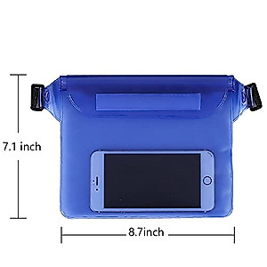 AFXOBO Waterproof Phone Waist Bag, Underwater Activity Waterproof Mobile Phone Pocket with Zippers for Boating Swimming Snorkeling